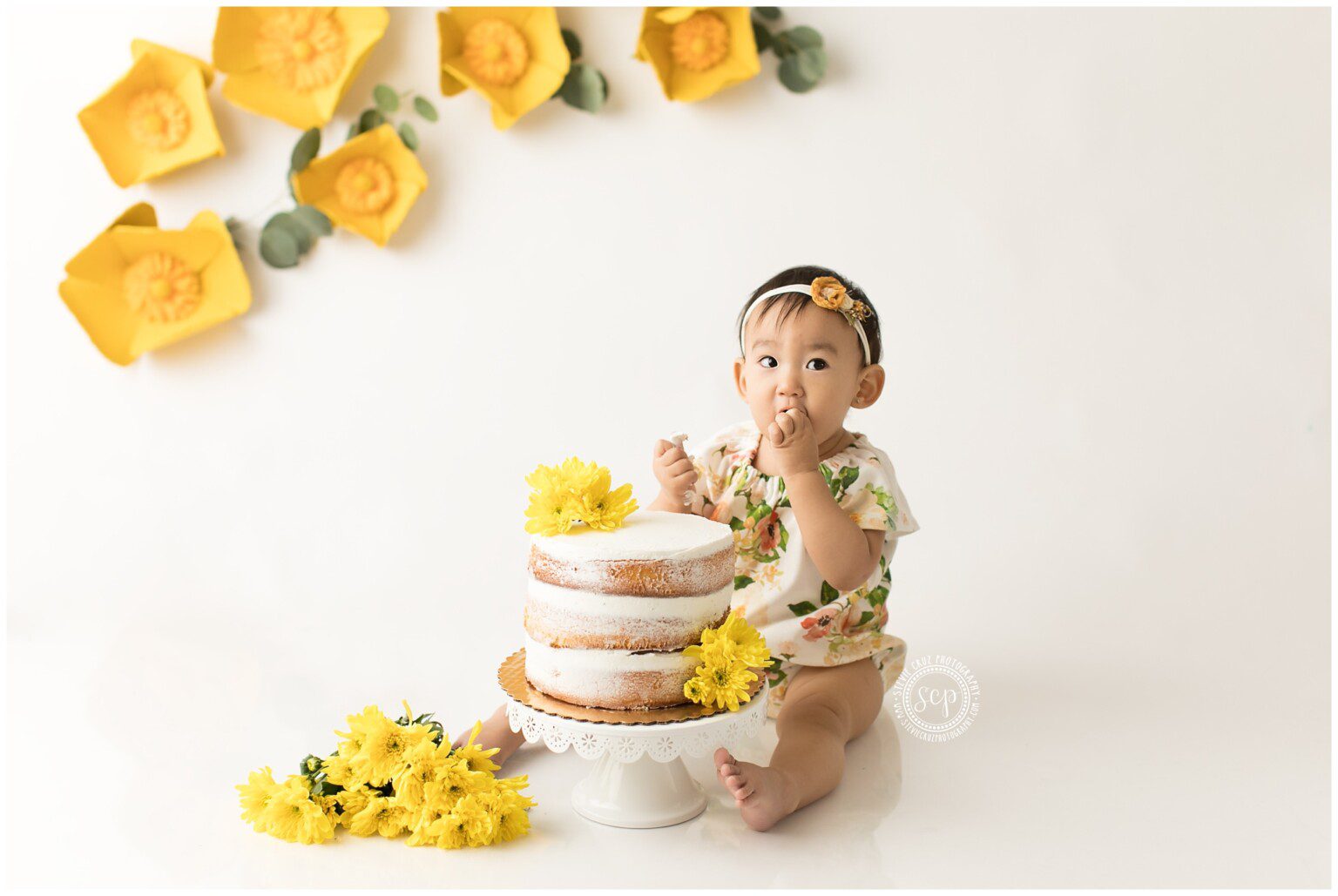 Yellow Cake Smash in Studio | Orange County Newborn Photographer ...