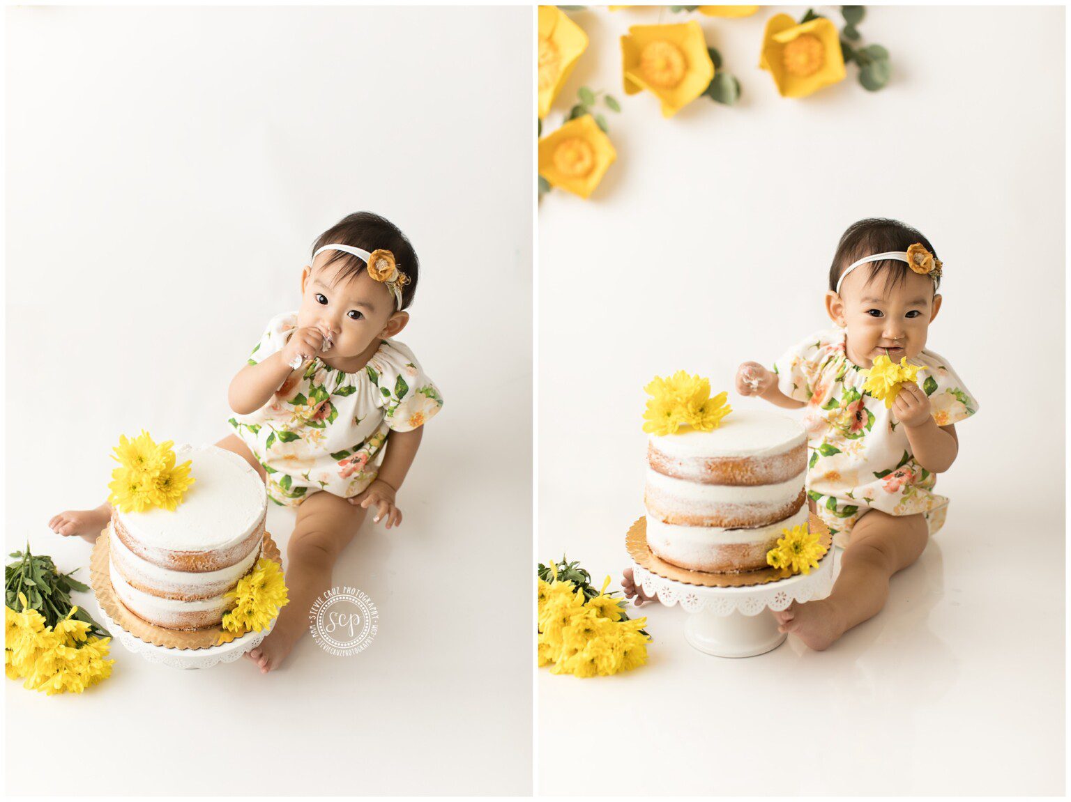 Yellow Cake Smash in Studio | Orange County Newborn Photographer ...